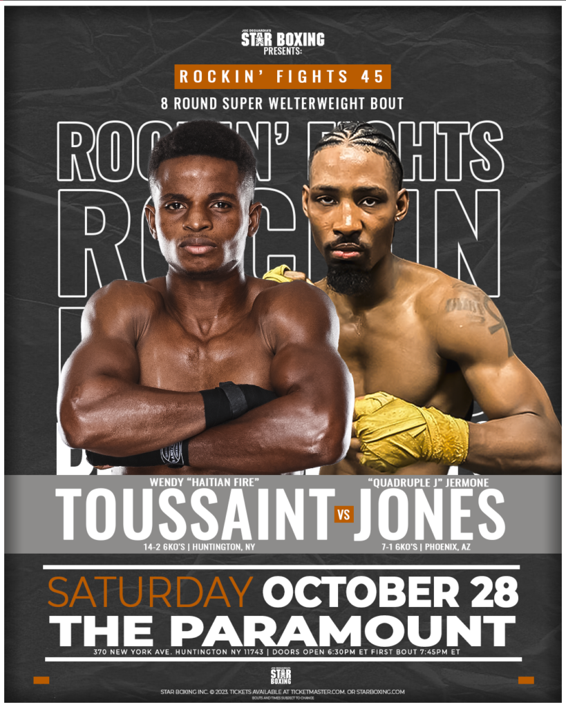 WENDY “HAITIAN FIRE” TOUSSAINT ANNOUNCED AS CO-FEATURE OCTOBER 28TH AT ...